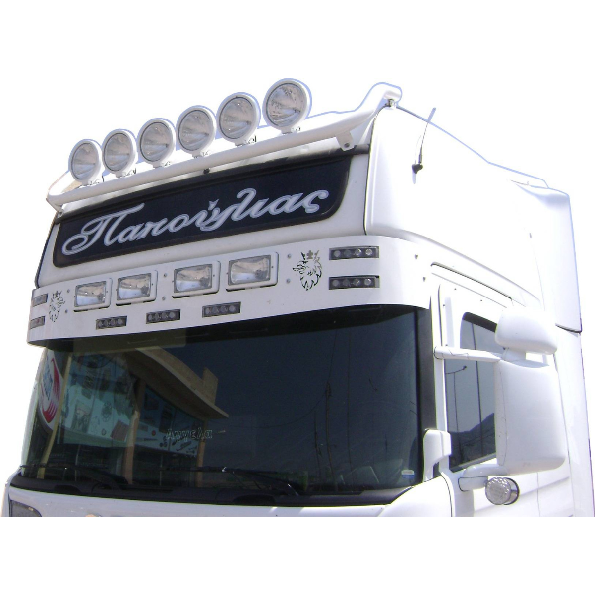 Scania (144/164/R1/R2-Top Line cab) roof light bar (6 brackets)